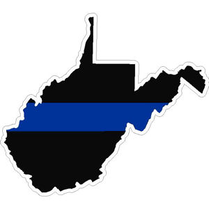 State of West Virginia Thin Blue Line Vinyl Sticker at Sticker Shoppe
