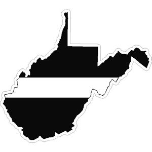 State of West Virginia Thin White Line Vinyl Sticker at Sticker Shoppe
