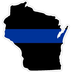 State of Wisconsin Thin Blue Line - Decal at Sticker Shoppe