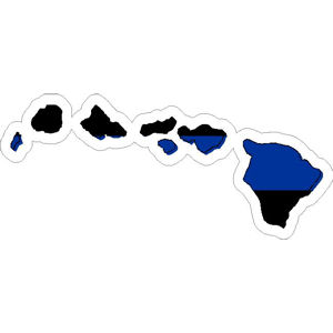 State of Hawaii Thin Blue Line Vinyl Sticker at Sticker Shoppe