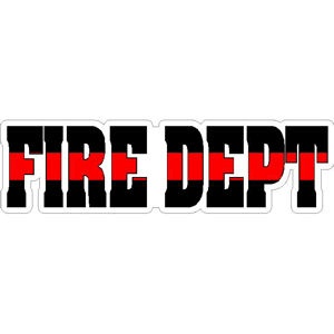 Thin Red Line Fire Dept Script - Vinyl Sticker at Sticker Shoppe