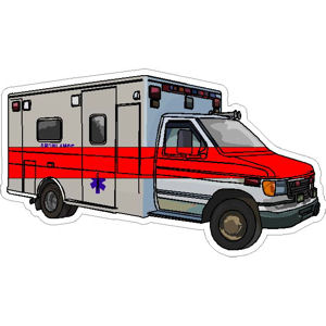 Ambulance Thin Red Line - Decal at Sticker Shoppe