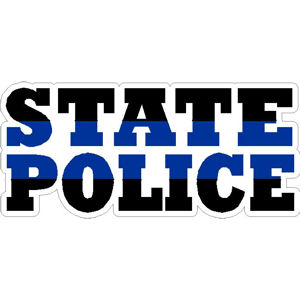 State Police Thin Blue Line Vinyl Sticker at Sticker Shoppe