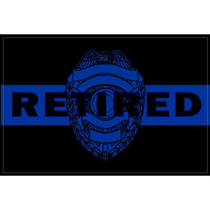 Police Badge Retired Thin Blue Line - Decal at Sticker Shoppe