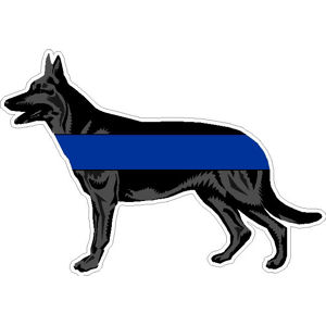Thin Blue Line K-9 Outline Vinyl Sticker at Sticker Shoppe