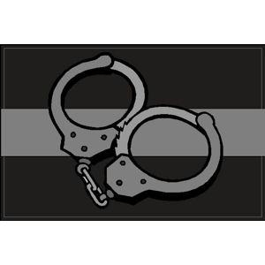 Thin Silver Line Hand Cuffs Vinyl Sticker at Sticker Shoppe