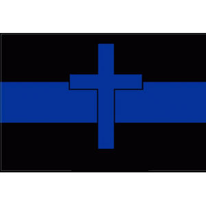 Thin Blue Line Cross - Decal at Sticker Shoppe