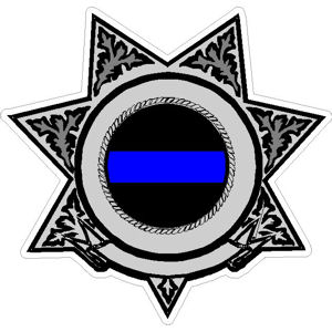 Thin Blue Line 7 Point Sheriff Badge - Sticker at Sticker Shoppe