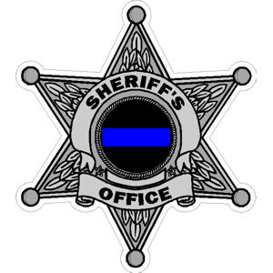 Thin Blue Line 6 Point Sheriff's Office - Sticker at Sticker Shoppe