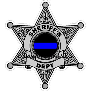 Thin Blue Line 6 Point Sheriff's Dept - Sticker at Sticker Shoppe