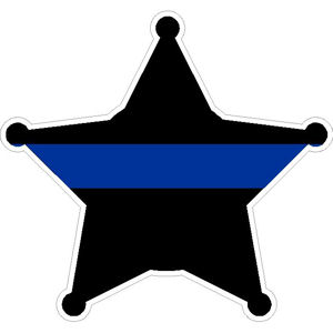 Thin Blue Line 5 Point Badge - Sticker at Sticker Shoppe