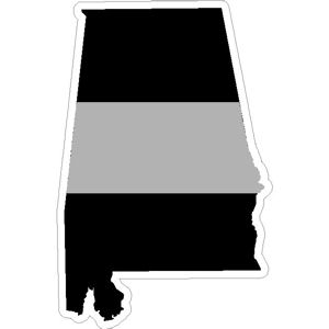 State Of Alabama Thin Silver Line - Sticker at Sticker Shoppe