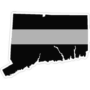 State Of Connecticut Thin Silver Line - Sticker at Sticker Shoppe