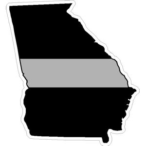 State Of Georgia Thin Silver Line - Sticker at Sticker Shoppe