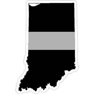 State Of Indiana Thin Silver Line - Sticker at Sticker Shoppe