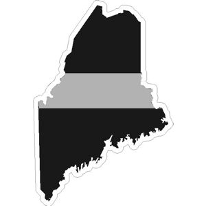 State Of Maine Thin Silver Line - Sticker at Sticker Shoppe