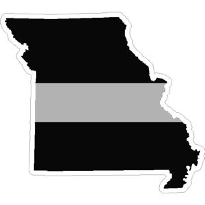 State Of Missouri Thin Silver Line - Sticker at Sticker Shoppe