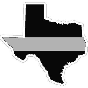 State Of Texas Thin Silver Line - Sticker at Sticker Shoppe