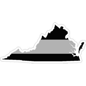 State Of Virginia Thin Silver Line - Sticker at Sticker Shoppe