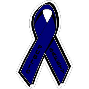 Thin Blue Line Public Safety Ribbon - Sticker at Sticker Shoppe