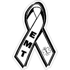 Thin White Line EMT Ribbon - Sticker at Sticker Shoppe