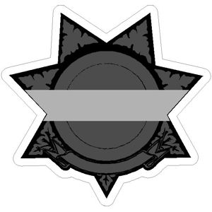 7 Point Thin Silver Line Badge - Sticker at Sticker Shoppe