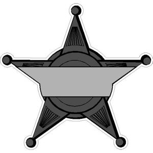 5 Point Thin Silver Line Badge - Sticker at Sticker Shoppe