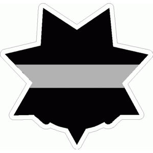 Thin Silver Line 7 Point Badge - Sticker at Sticker Shoppe