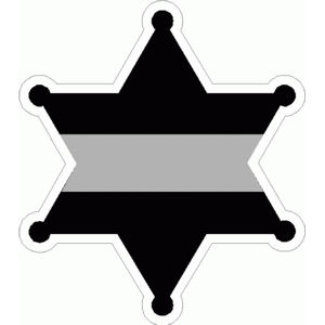 Thin Silver Line 6 Point Badge - Sticker at Sticker Shoppe