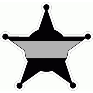 Thin Silver Line 5 Point Badge - Sticker at Sticker Shoppe