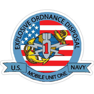 United States Navy EOD Mobile Unit One Vinyl Sticker at Sticker Shoppe