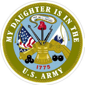 My Daughter Is in The U.S. Army Vinyl Sticker at Sticker Shoppe