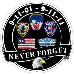 Never Forget September 11th Custom Dates - Sticker at Sticker Shoppe