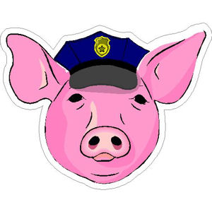 Pink Pig Police - Sticker at Sticker Shoppe
