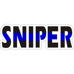 Thin Blue Line Sniper - Diecut Sticker at Sticker Shoppe