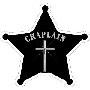 Police Chaplain 5 Point Badge with Cross - Sticker at Sticker Shoppe