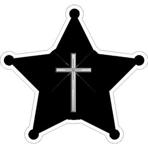 Police 5 Point Badge with Cross - Sticker at Sticker Shoppe