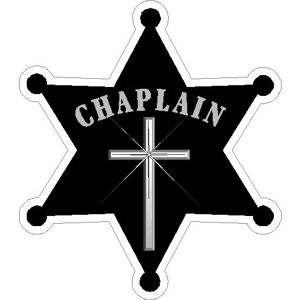 Police Chaplain 6 Point Badge with Cross - Sticker at Sticker Shoppe