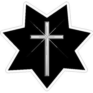 Police 7 Point Badge with Cross - Sticker at Sticker Shoppe