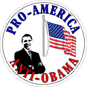 Pro-America Anti Obama - Sticker at Sticker Shoppe