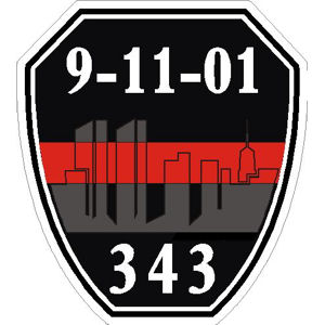 FDNY 9-11-01 Thin Red Line - Sticker at Sticker Shoppe