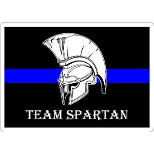 Thin Blue Line Team Spartan - Vinyl Sticker at Sticker Shoppe
