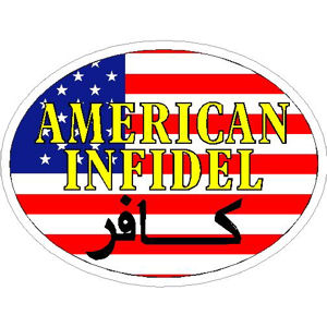 American Infidel - Oval Sticker at Sticker Shoppe