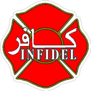Maltese Cross Firefighter Infidel - Sticker at Sticker Shoppe