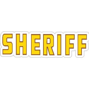 Sheriff Yellow Script - Vinyl Sticker at Sticker Shoppe