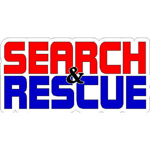 Search & Rescue Red and Blue Text - Sticker at Sticker Shoppe