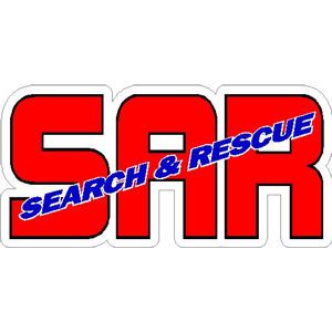Search & Rescue Blue Text - Sticker at Sticker Shoppe