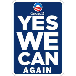 Yes We Can Again Obama 2012 - Sticker at Sticker Shoppe