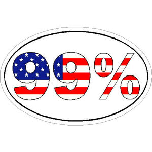 99% American Flag - Oval Vinyl Sticker at Sticker Shoppe