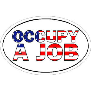 Occupy A Job American Flag - Oval Sticker at Sticker Shoppe